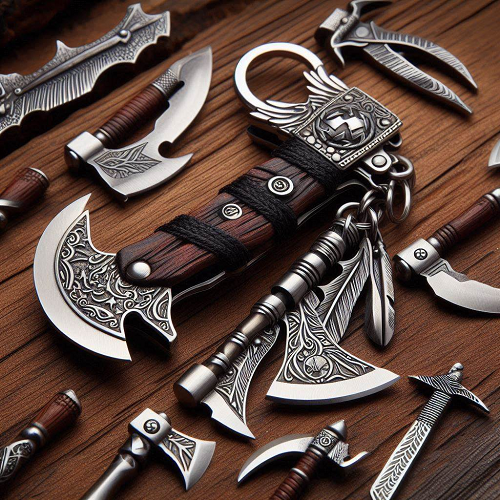 Compact Axes Shaped Mini Pocket Knife | Small Keychain Hatchet for Eve ...